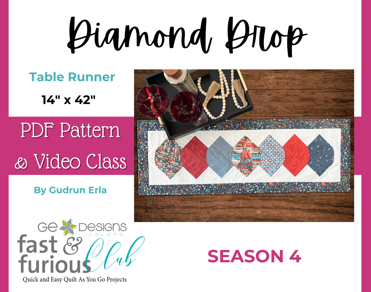 Diamond Drop Table runner - Pattern and video class – GE Designs