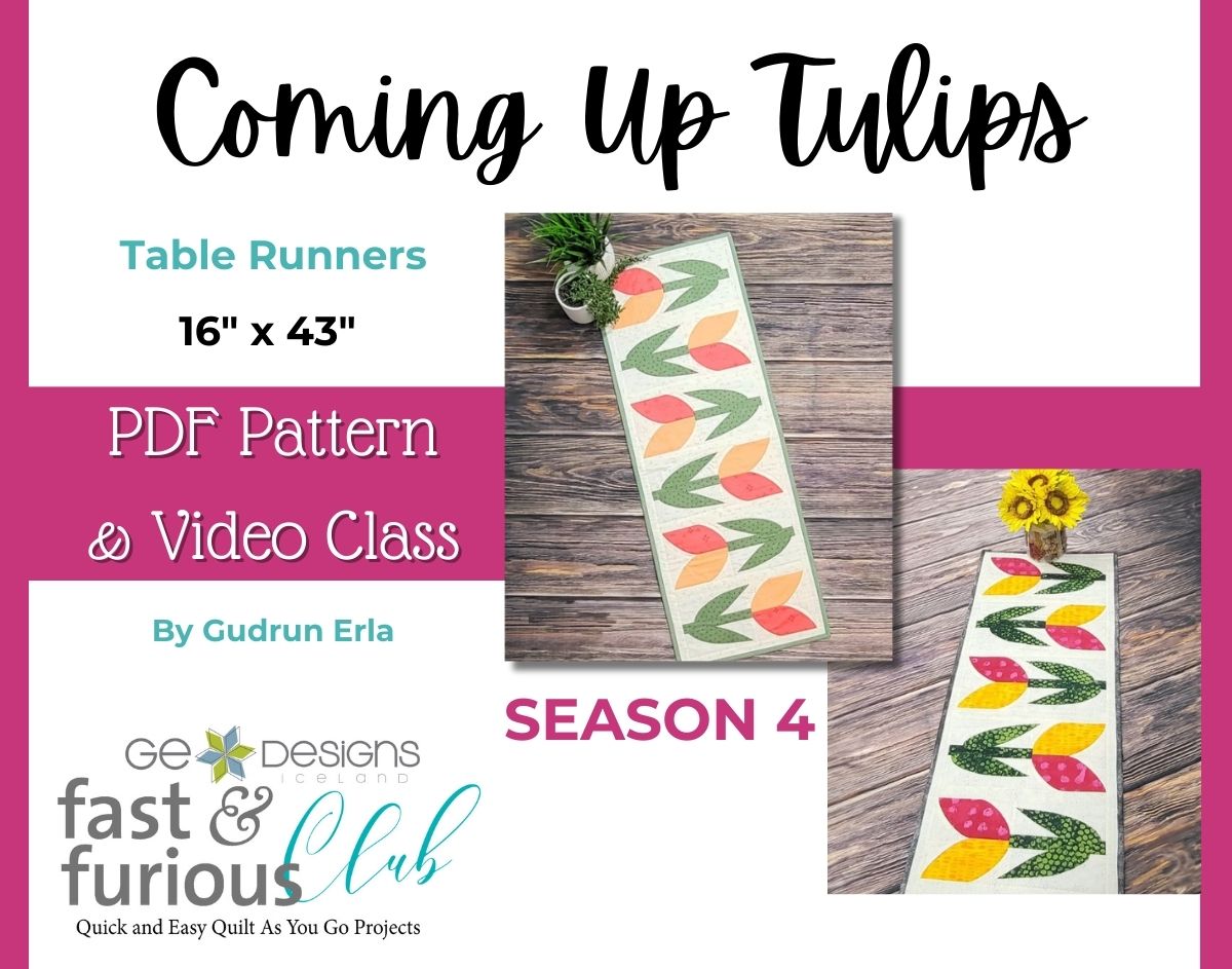 Coming Up Tulips Table Runner - Pattern and video class – GE Designs