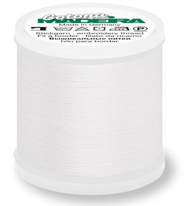 Madeira Cotona 30 - Premium Cotton Quilting & Sewing Thread, 502 White ...