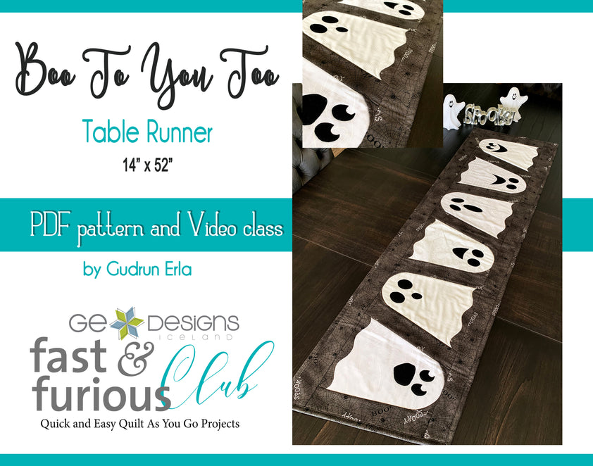 Boo To You Too Table runner - Pattern and Video Class – GE Designs