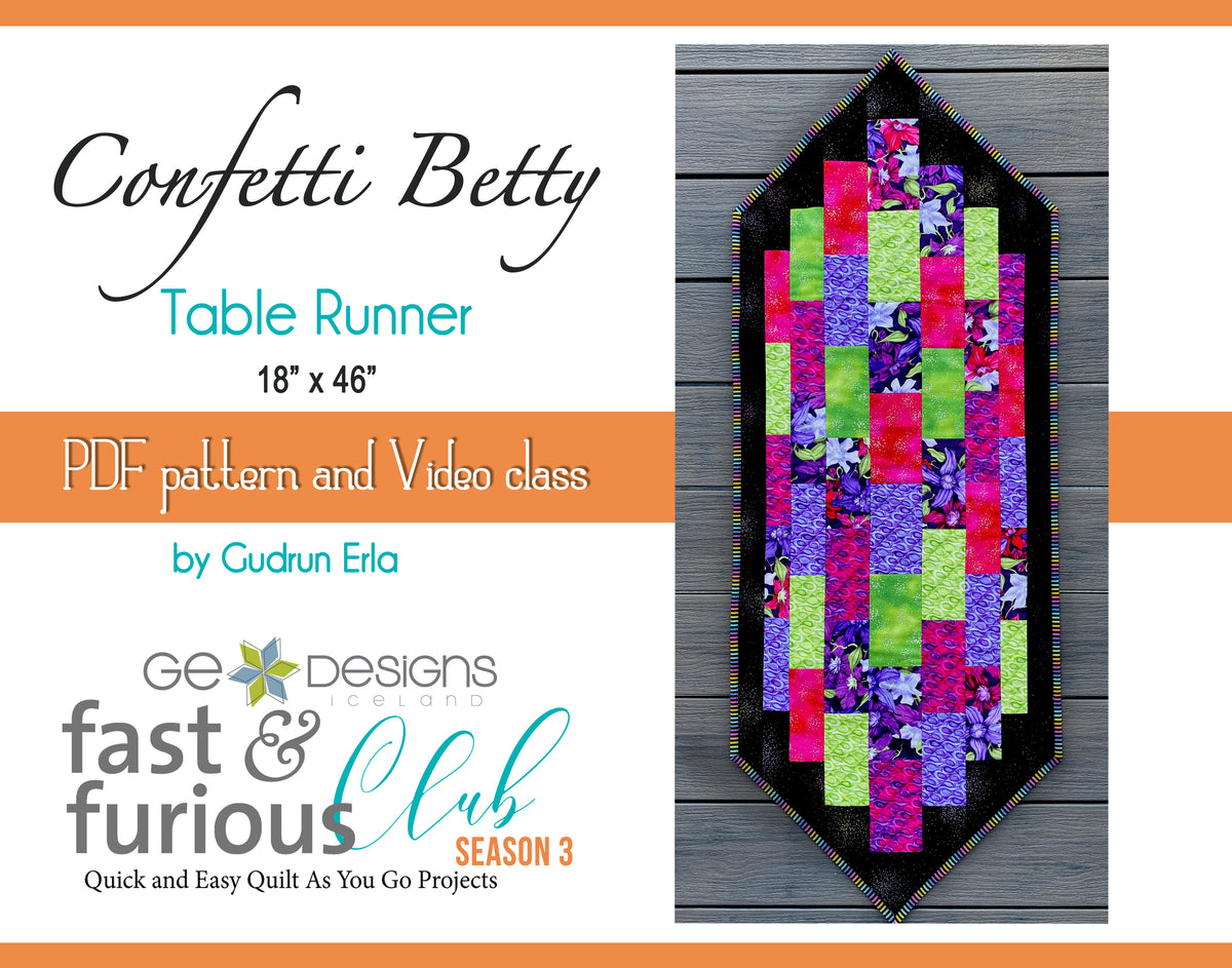 Confetti Betty Table runner - Pattern and video class – GE Designs