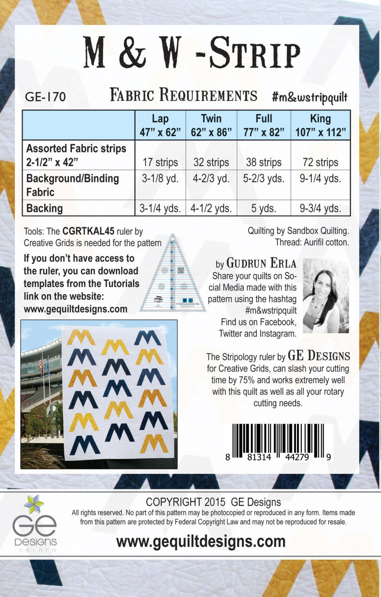 M & W Strip Pattern – GE Designs