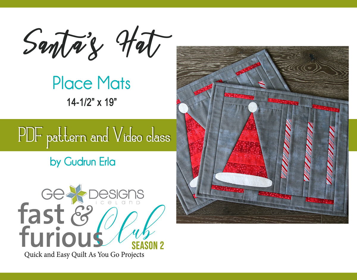 Santa's Hat Place Mats - Pattern and Video Class – GE Designs