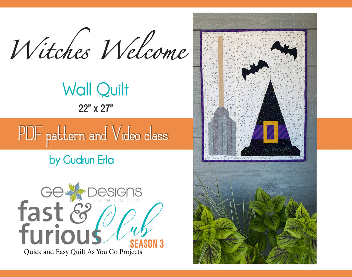 Witches Welcome Wall Quilt - Pattern and video class – GE Designs